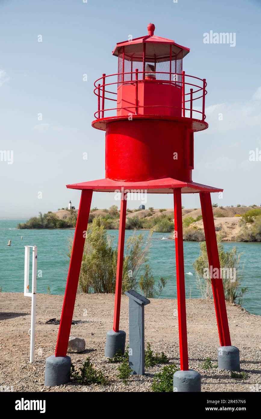 Alpena Lighthouse Replica on a windy day. Lake Havasu City, Arizona ...
