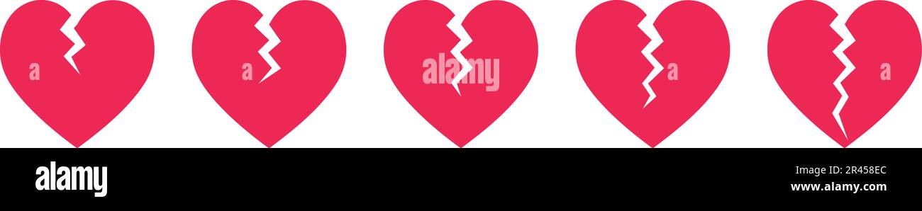 red broken heart style vector design Stock Vector Image & Art - Alamy