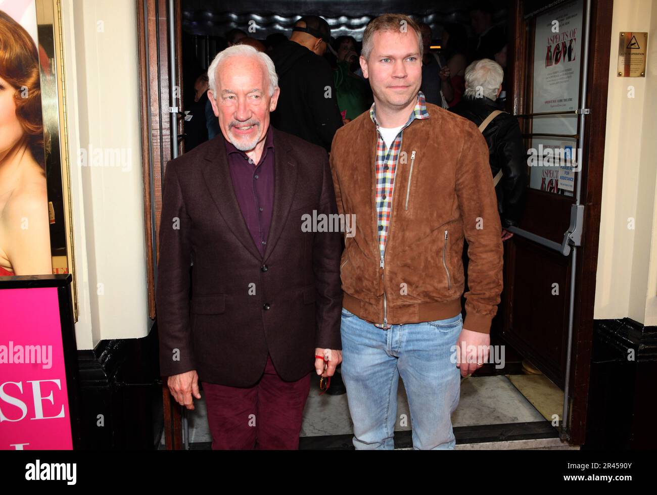 London, UK. Simon Callow (left) and guest at Aspects of Love opening ...