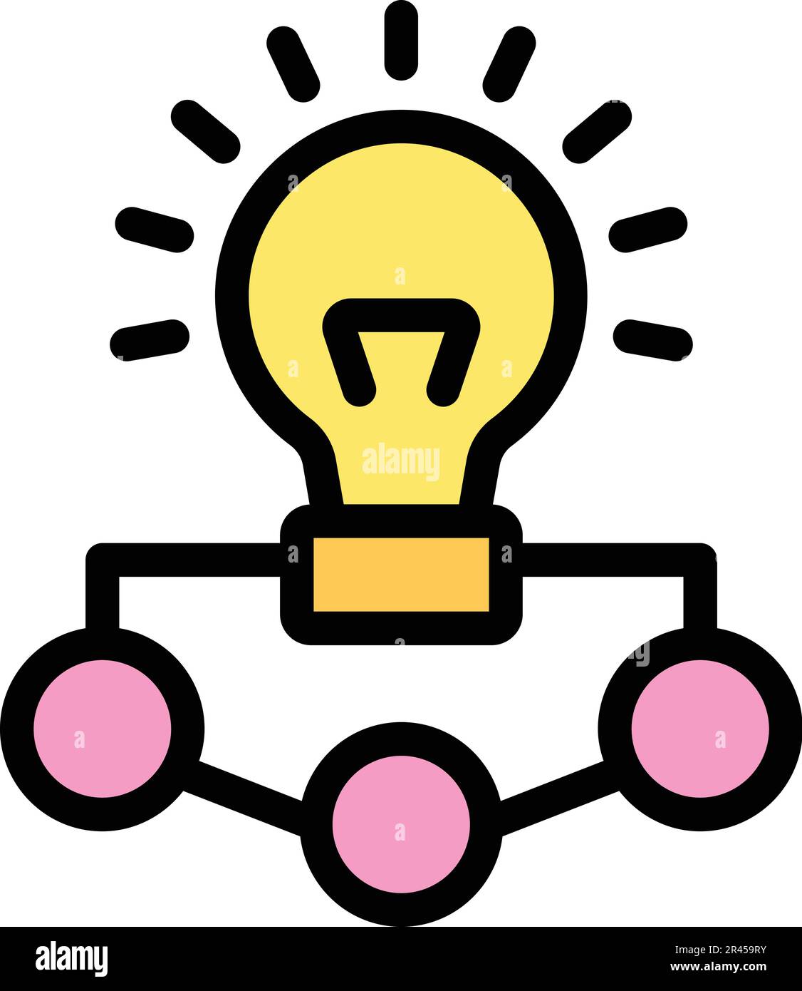 Brainstorming idea bulb icon. Outline Brainstorming idea bulb vector ...