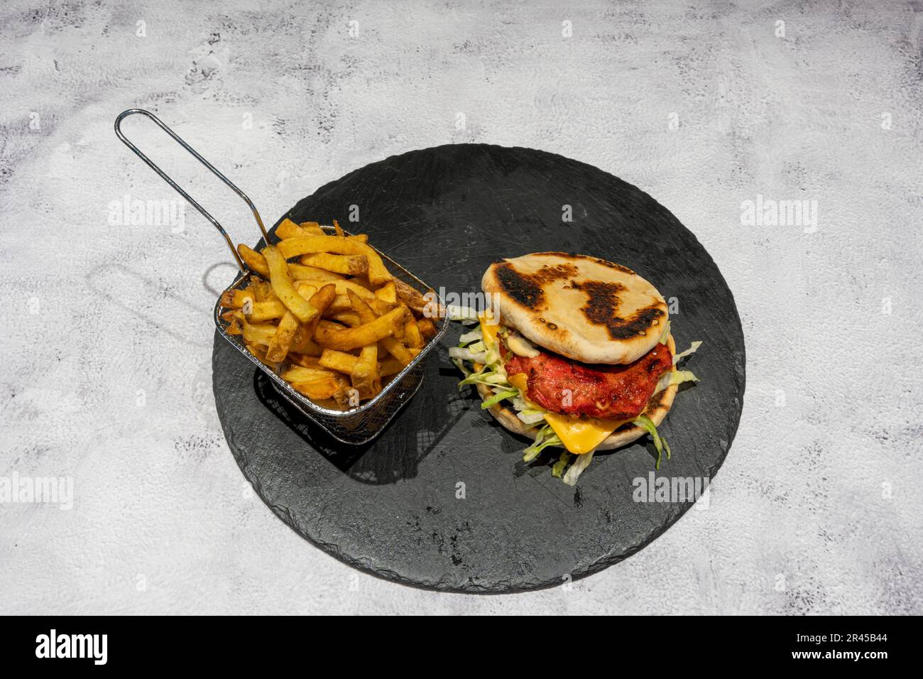 Indian dishe culinary Still Life. Cheese Nan burger Tandoori served ...