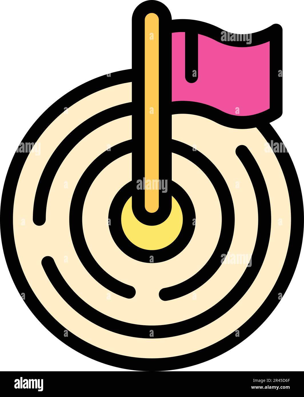 Brainstorming flag target icon. Outline Brainstorming flag target ...