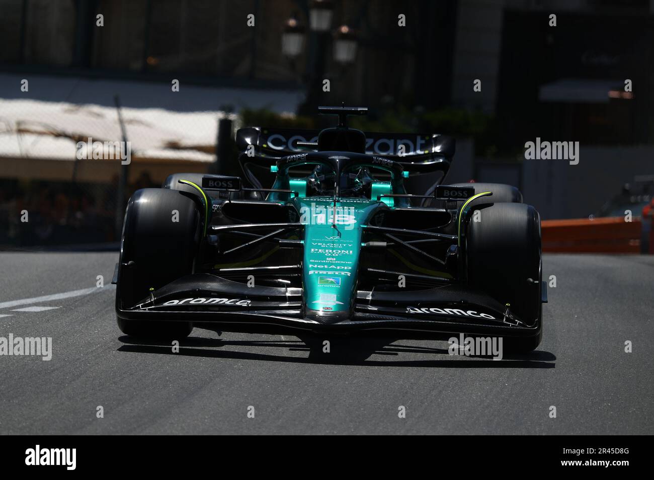 Circuit de Monaco, Montecarlo, Principality of Monaco, May 26, 2023, Lance Stroll (CAN) Aston ...