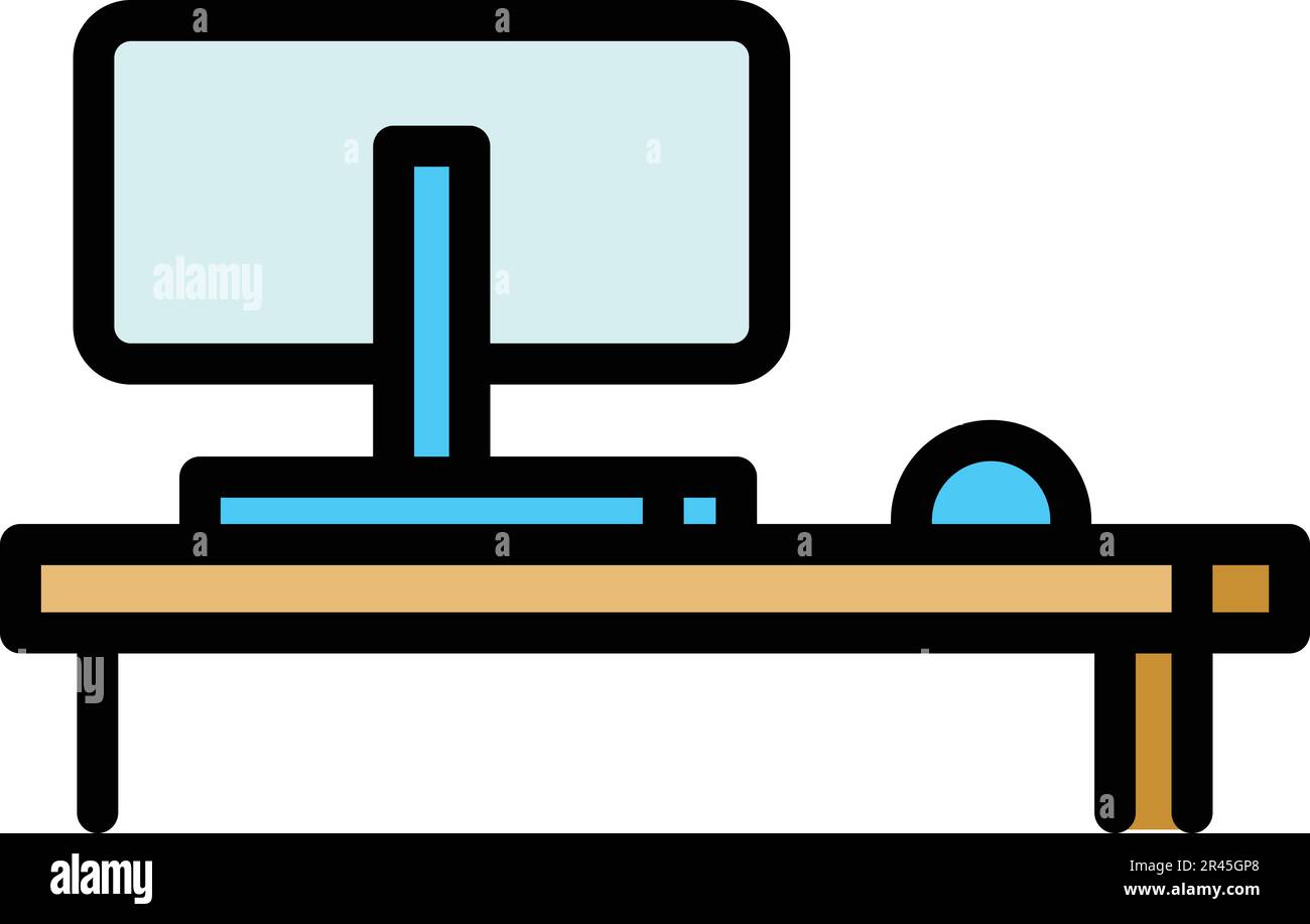 Smart office pc desktop icon. Outline Smart office pc desktop vector ...