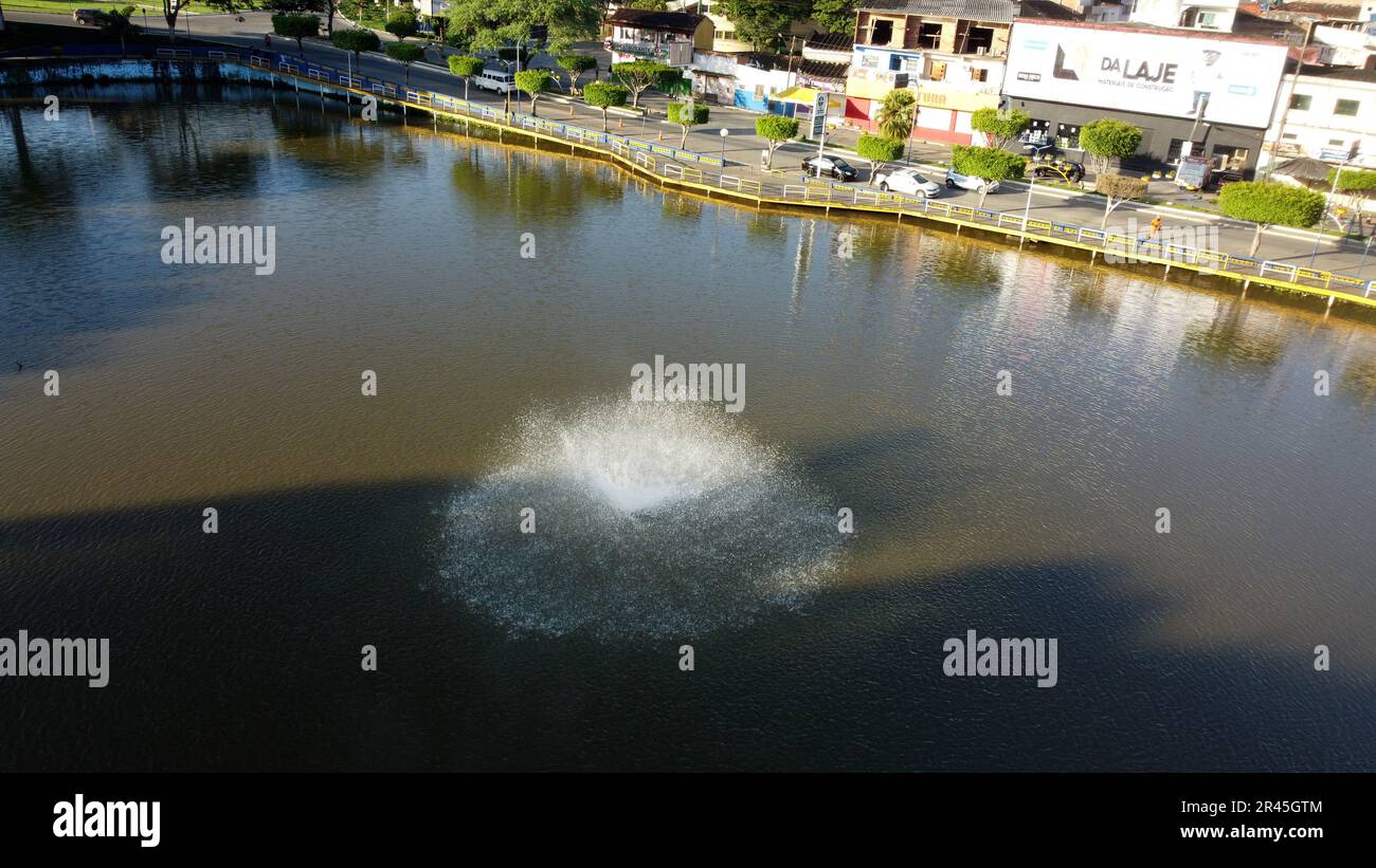 gandu, bahia, brazil - may 19, 2023: lake aerator seen in the city of ...