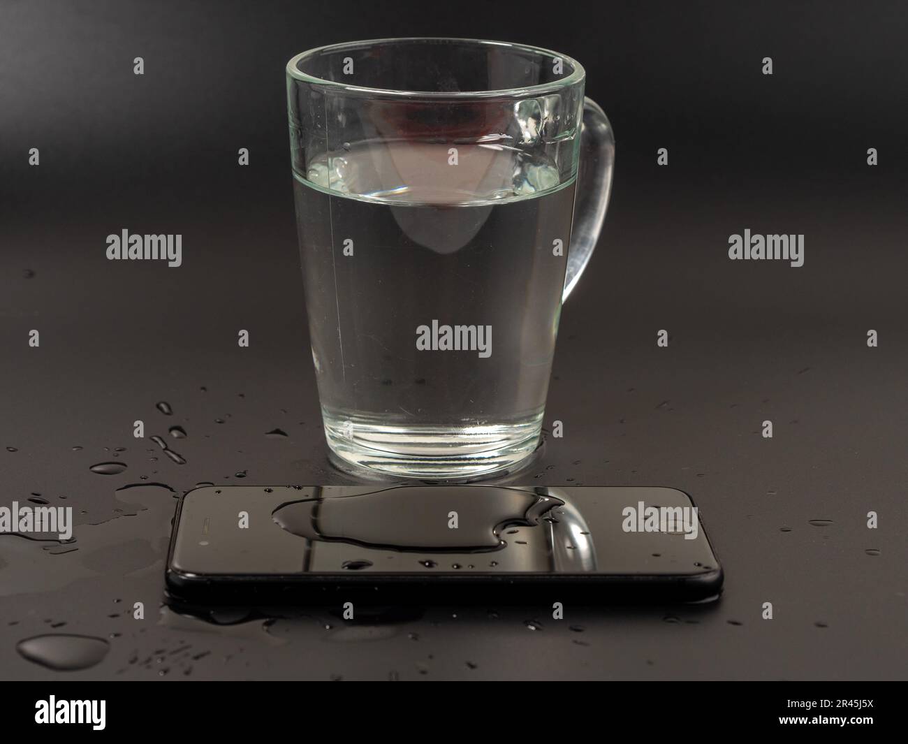 Water has been spilled on the Smartphone. The smartphone fell into the ...