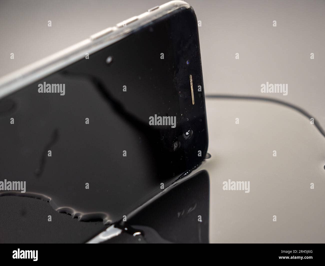 Water has been spilled on the Smartphone. The smartphone fell into the ...