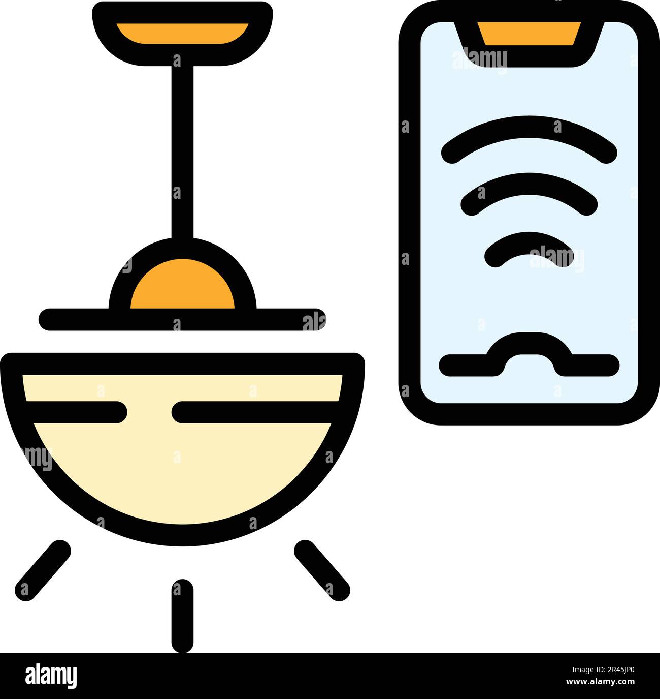 Home smart lightbulb icon. Outline Home smart lightbulb vector icon for ...