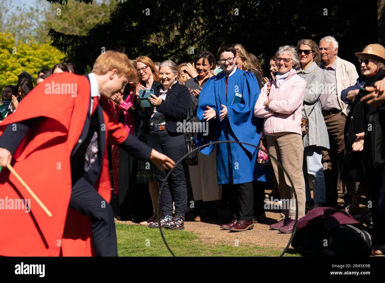 Annual kings ely hoop trundle on east lawn ely cathedral hi-res stock ...