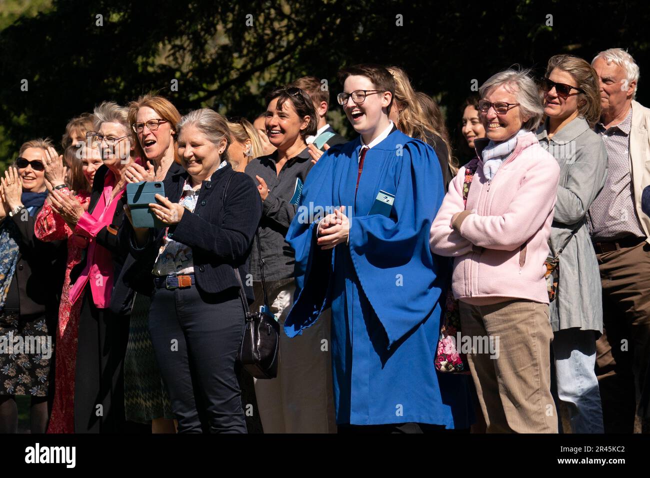 Spectators look on during the annual King's Ely Hoop Trundle on the ...