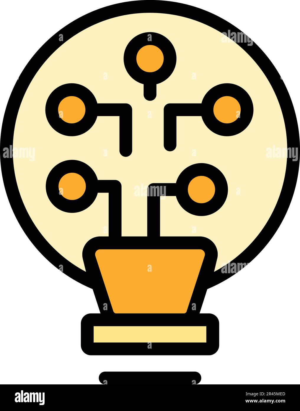 Ai smart lightbulb icon. Outline Ai smart lightbulb vector icon for web ...