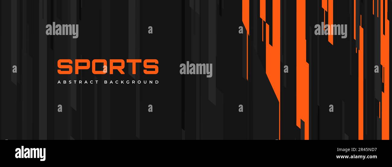 Modern sports banner design with vertical orange and grey lines ...