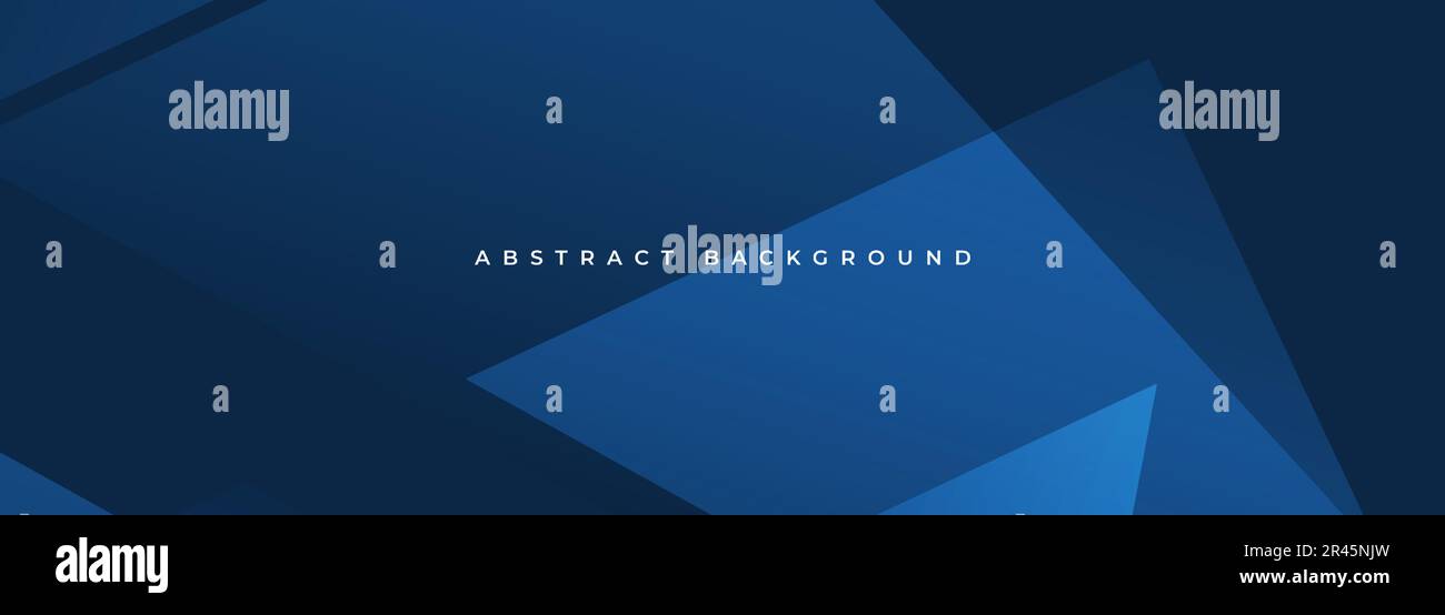 Blue modern abstract wide banner with geometric shapes. Dark blue ...