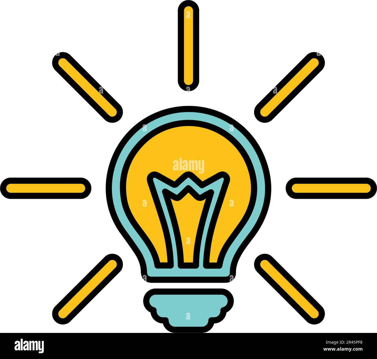Brainstorming, business idea, light bulb icon. Commercial use, printed ...