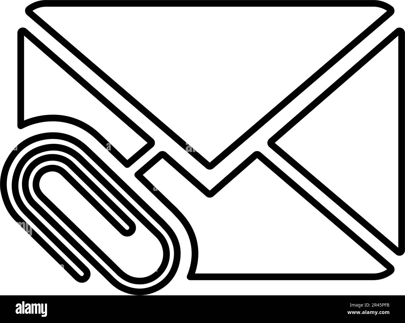 Attached, email, envelope, pinned icon. Commercial use, printed files ...