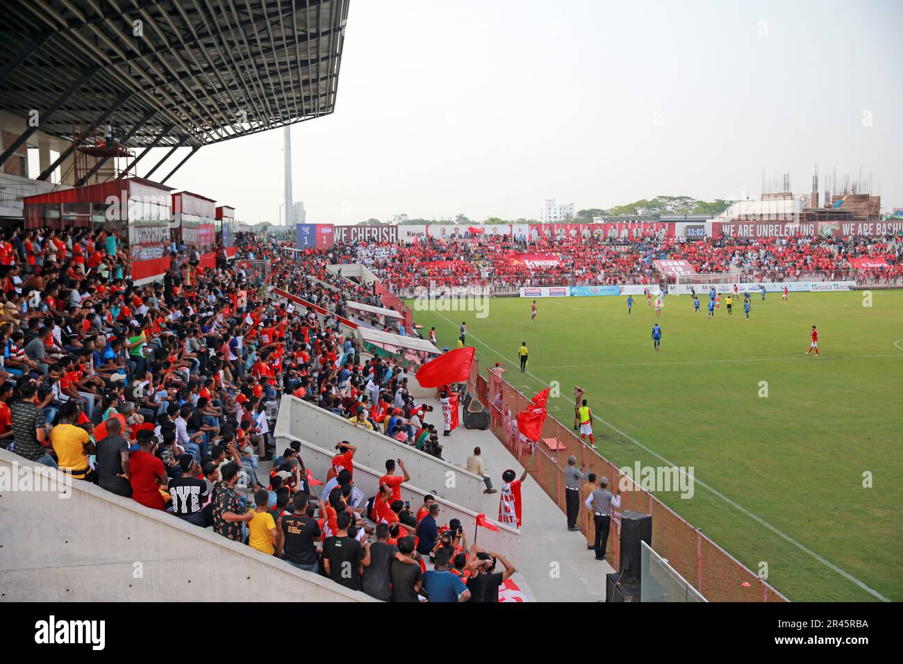 Football fans celebrate after Bashundhara Kings score a goal against SK ...