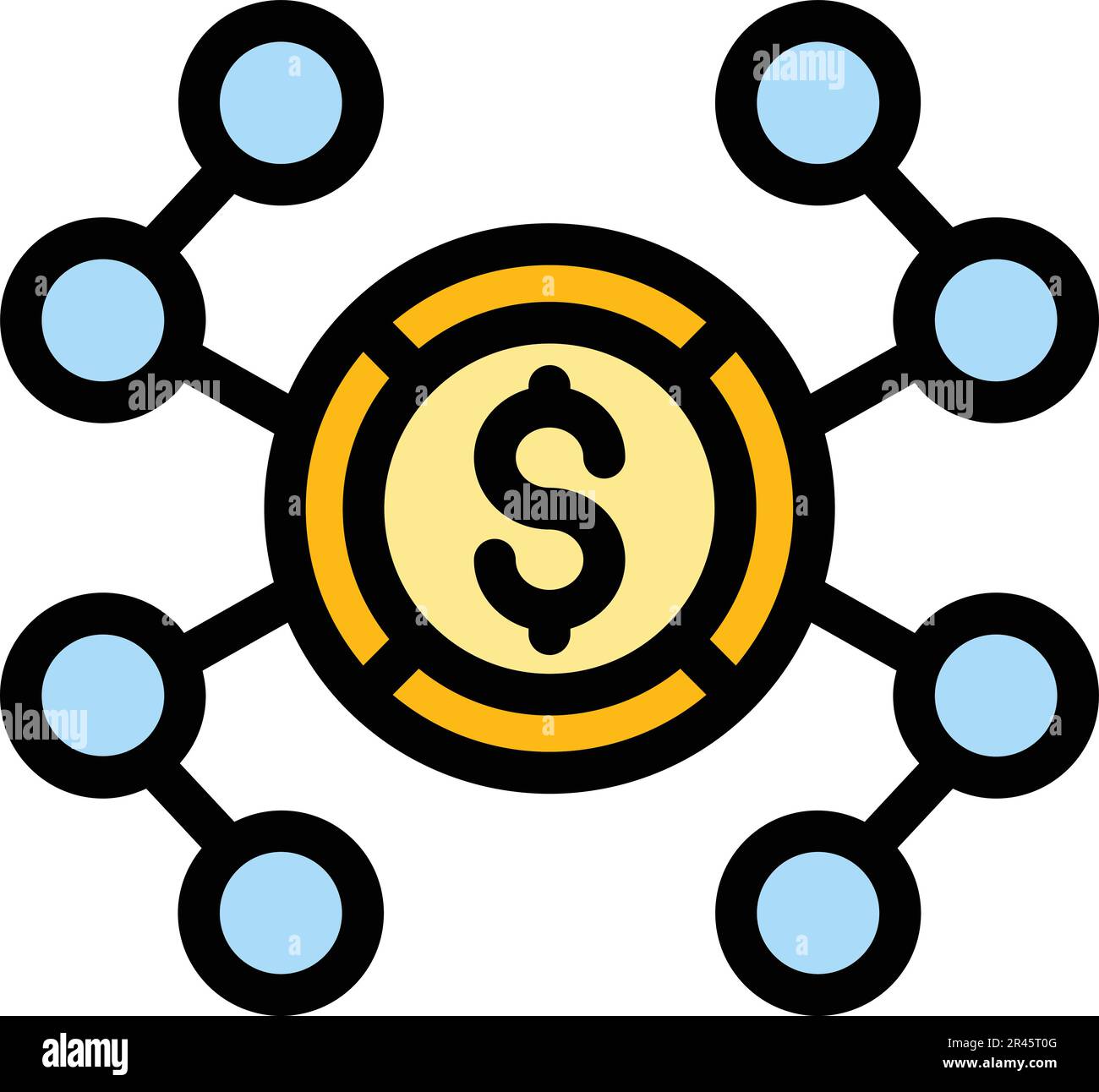 Money network icon. Outline Money network vector icon for web design ...