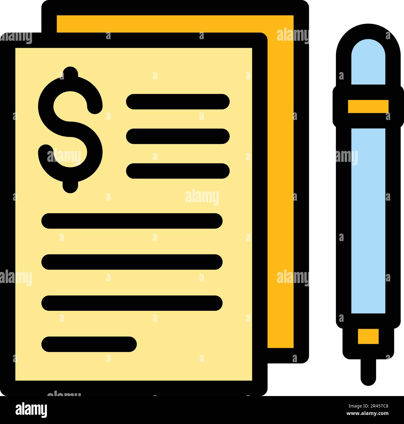 Financial contract icon. Outline Financial contract vector icon for web ...