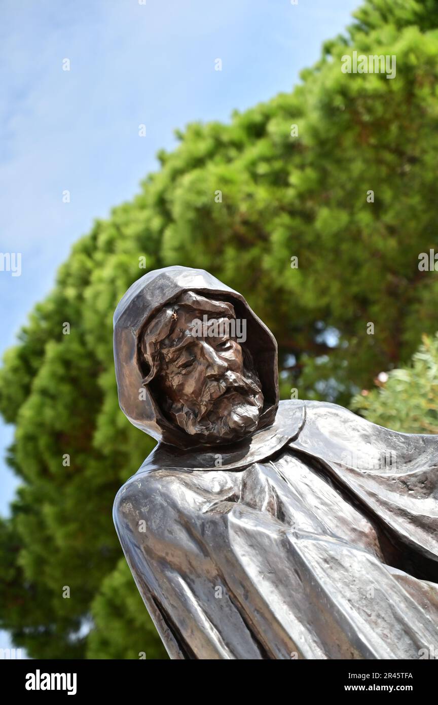 A close-up of the Statue of Francois Grimaldi in Monaco Royal Palace ...