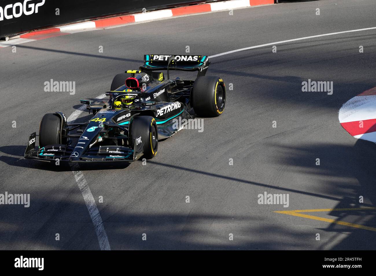 Mercedes driver Lewis Hamilton of Britain steers his car during the ...