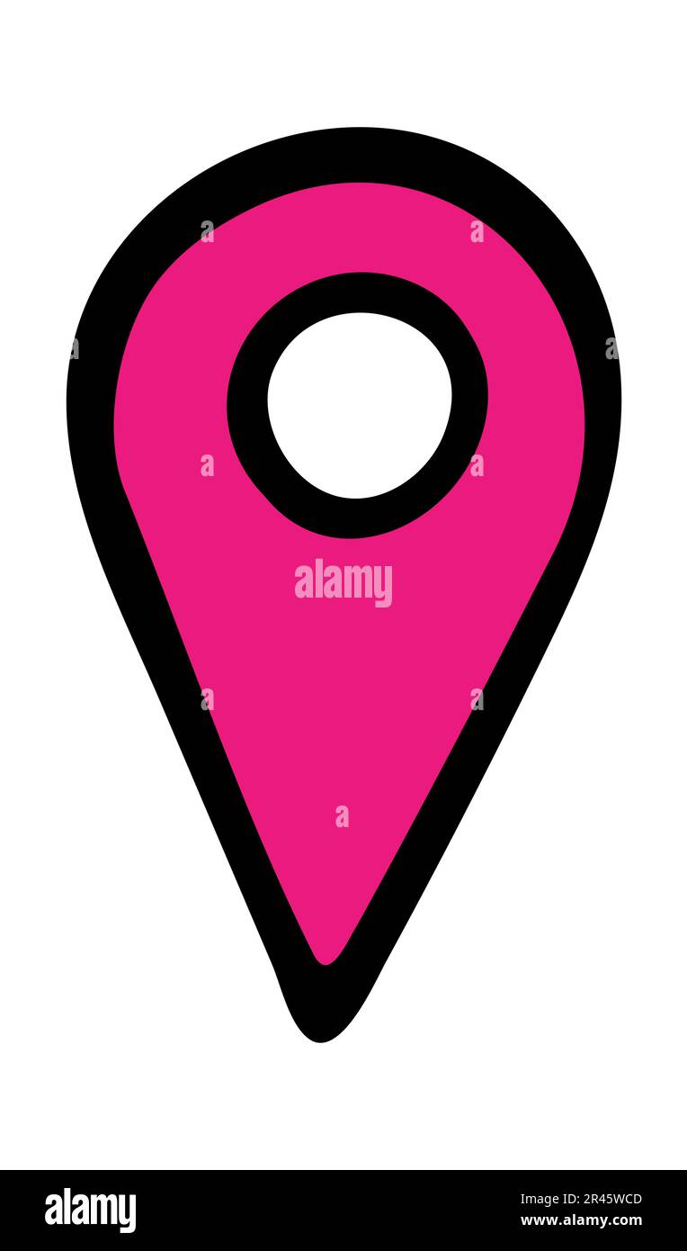 Simple red drop shaped geo tag with black outline Stock Vector Image ...