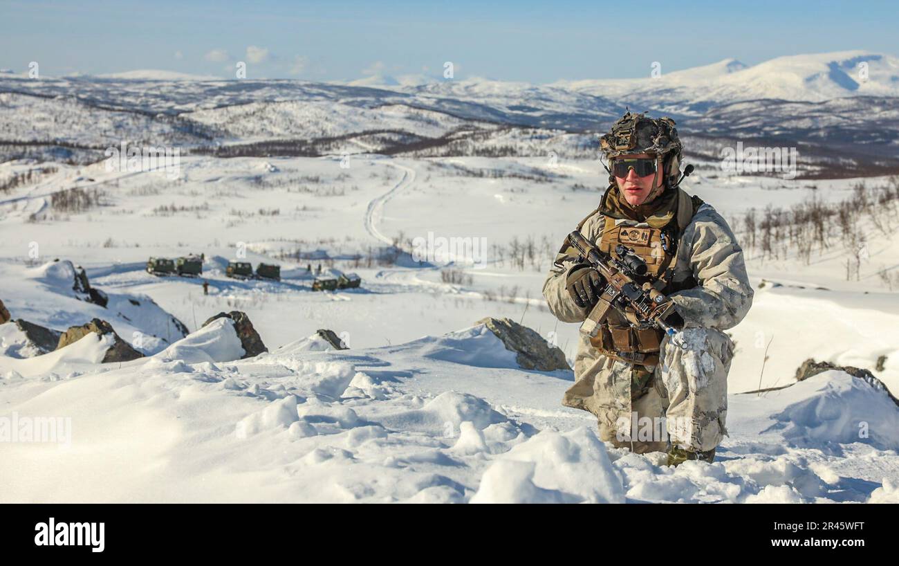U.S. Marine Corps Cpl. Miles A. Waterbury, a machine gunner with 3rd ...
