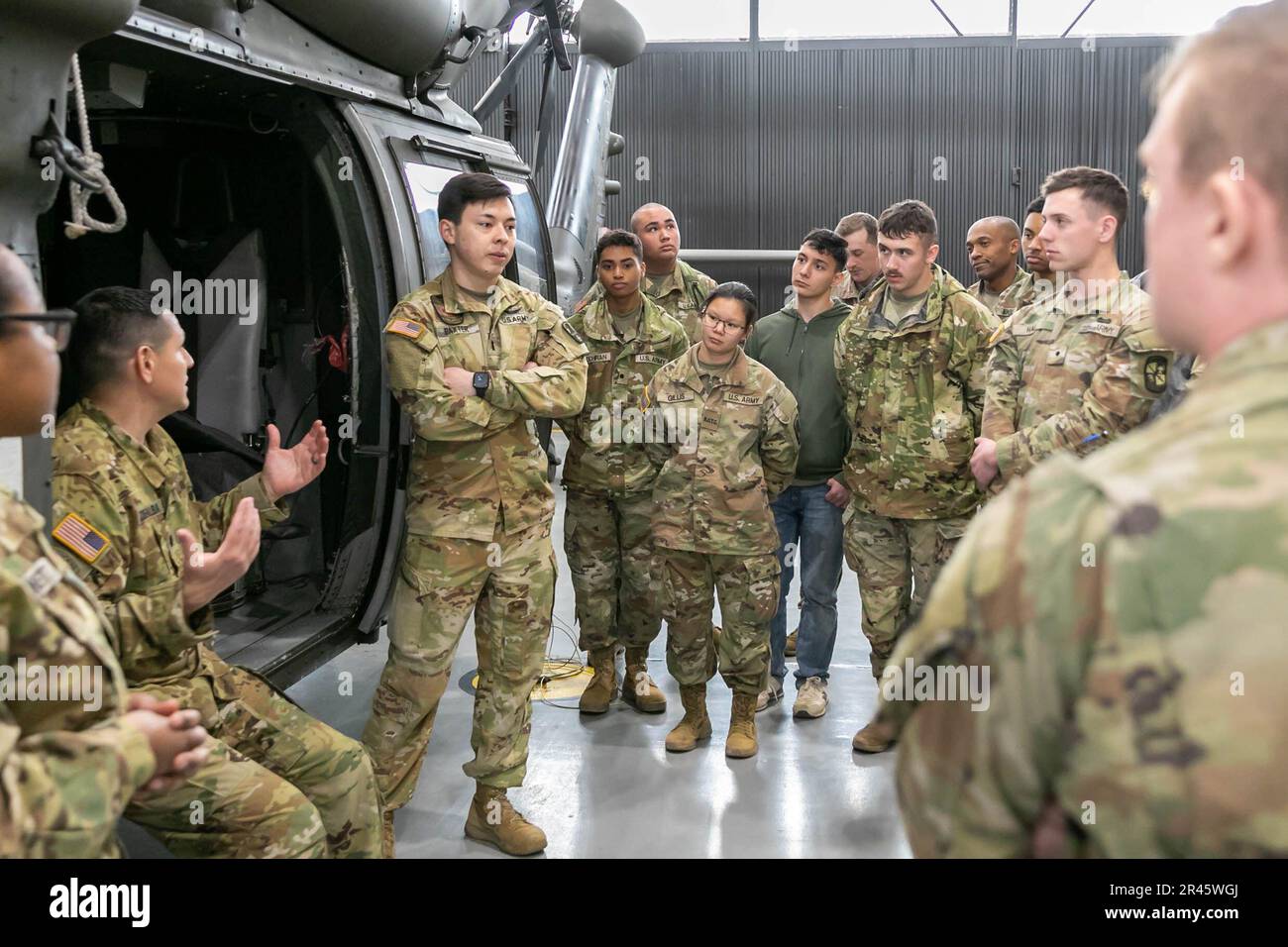 Members of the Army Reserve Aviation Command speak with Army ROTC ...