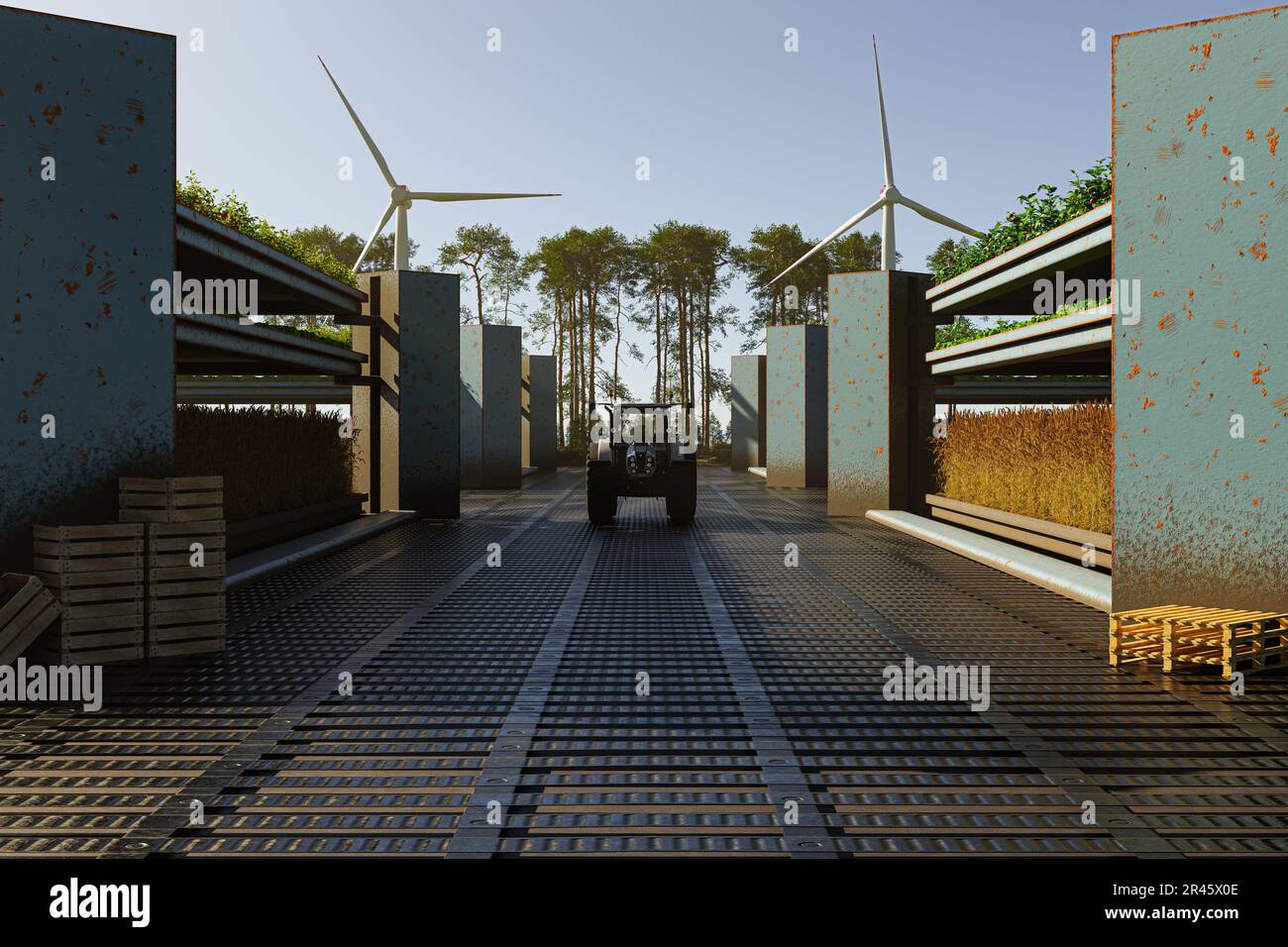 outdoor vertical farming - 3D-Illustration Stock Photo - Alamy