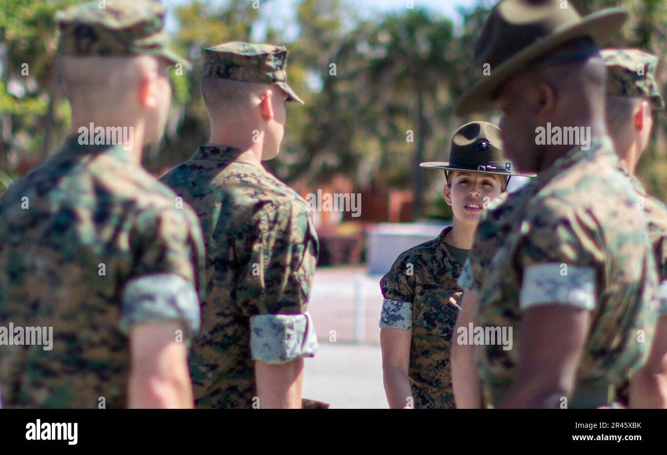 U.S. Marine Corps recruits with Echo Company, 2nd Recruit Training ...