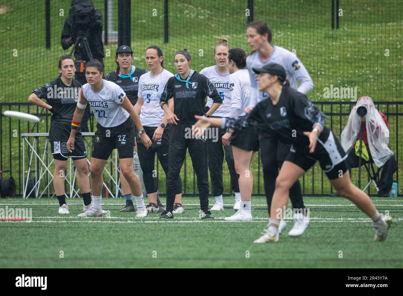 Washington, USA. 13th May, 2023. Shadow and Surge players stand in a ...
