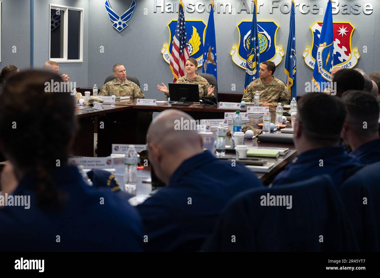 Col. Taona Enriquez, installation commander, speaks to senior military ...