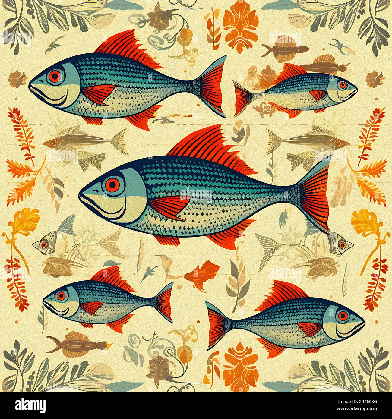 Fish pattern hi-res stock photography and images - Alamy