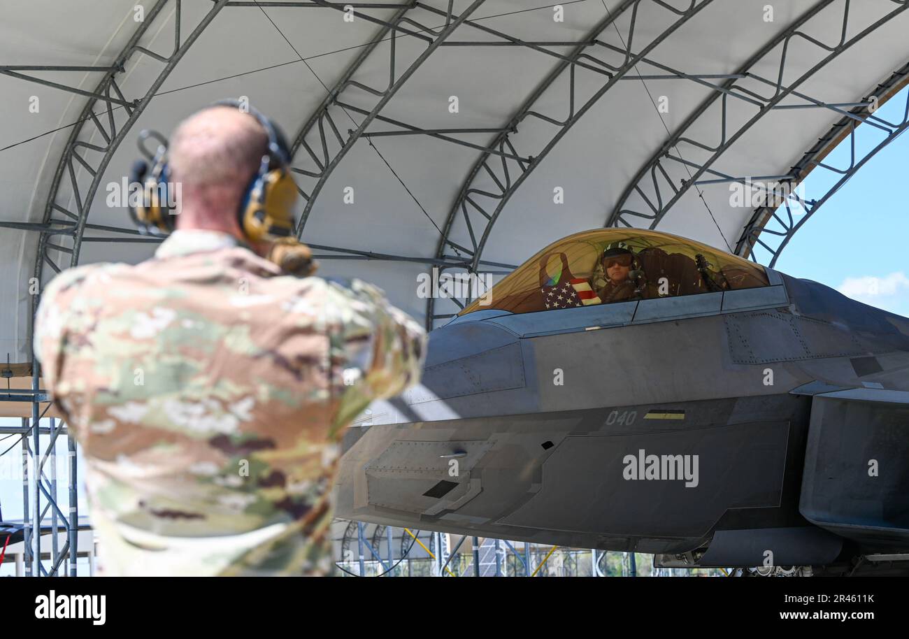 U.S. Air Force Lt. Col. Andrew Gray, 71st Fighter Squadron commander ...