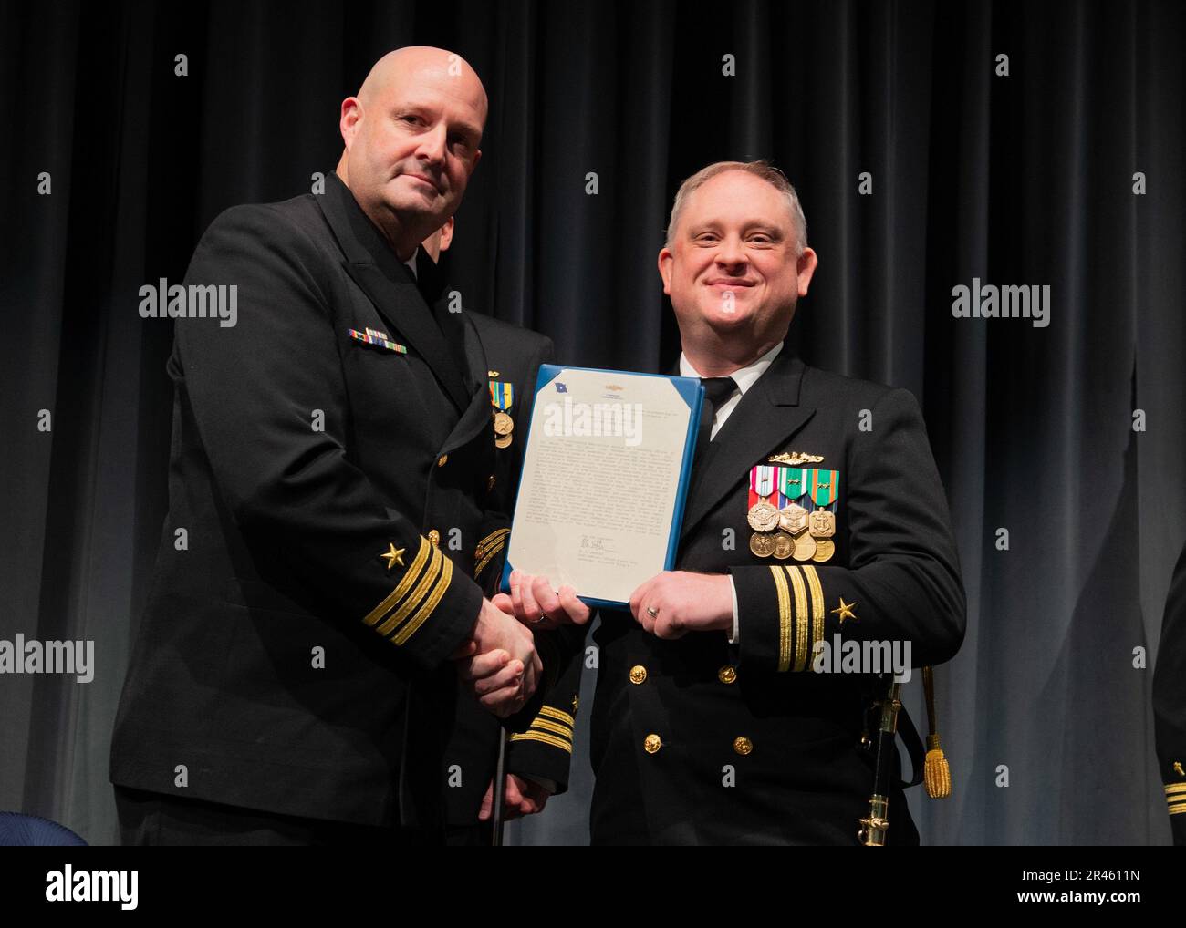 230404-N-ED185-1039 KEYPORT, Wash (April 4, 2023) U.S. Navy Cmdr. Mike Thorpe, left, deputy ...