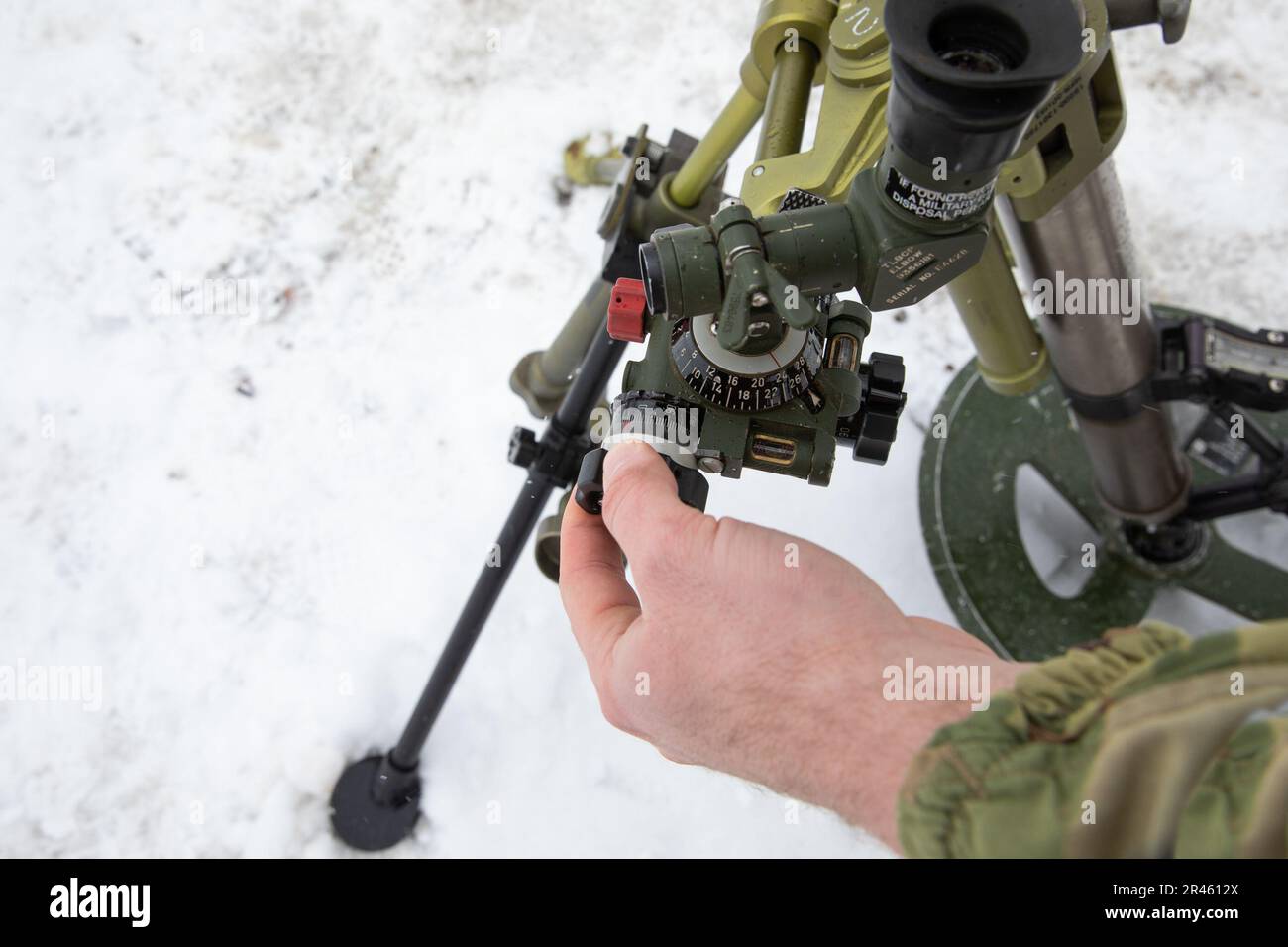 U.S. Army Soldier of the Mortar Platoon, 3rd Battalion, 172nd Infantry ...