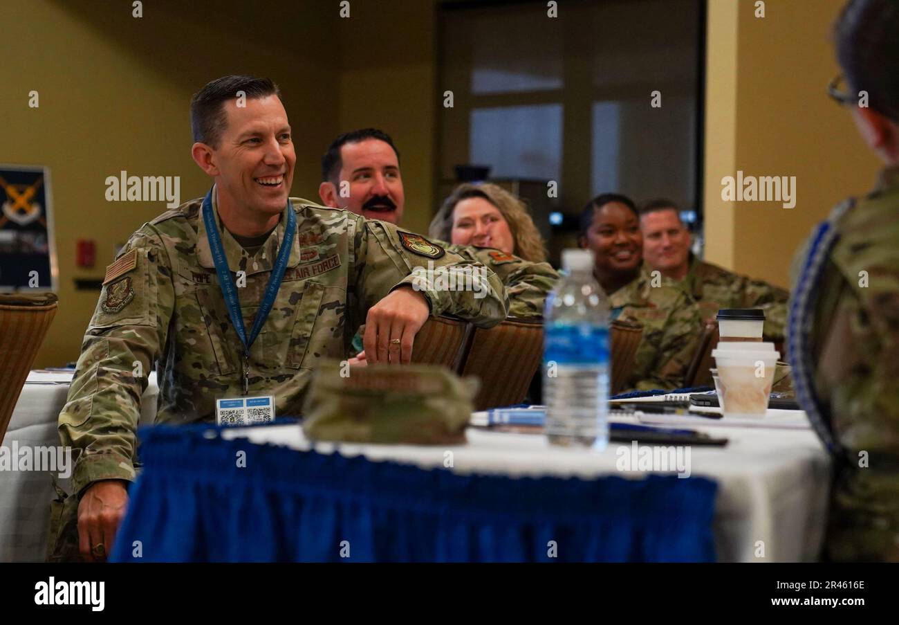 U.S. Air Force Col. Billy Pope, 81st Training Wing commander, listens ...