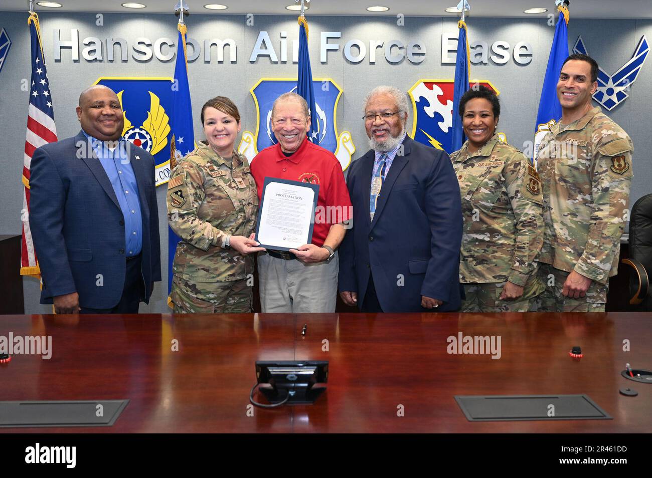 Col. Taona Enriquez, installation commander, and James Kelly, Tuskegee ...