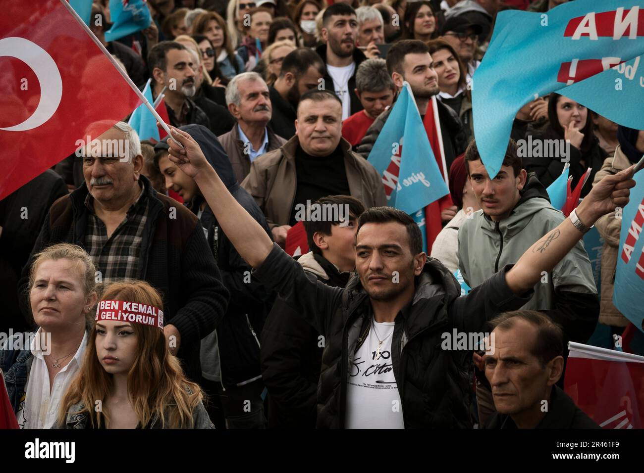 Istanbul, Turkey. 06th May, 2023. People seen holding flags during the ...