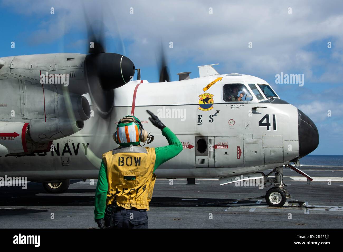 A Sailor, assigned to the first-in-class aircraft carrier USS Gerald R ...
