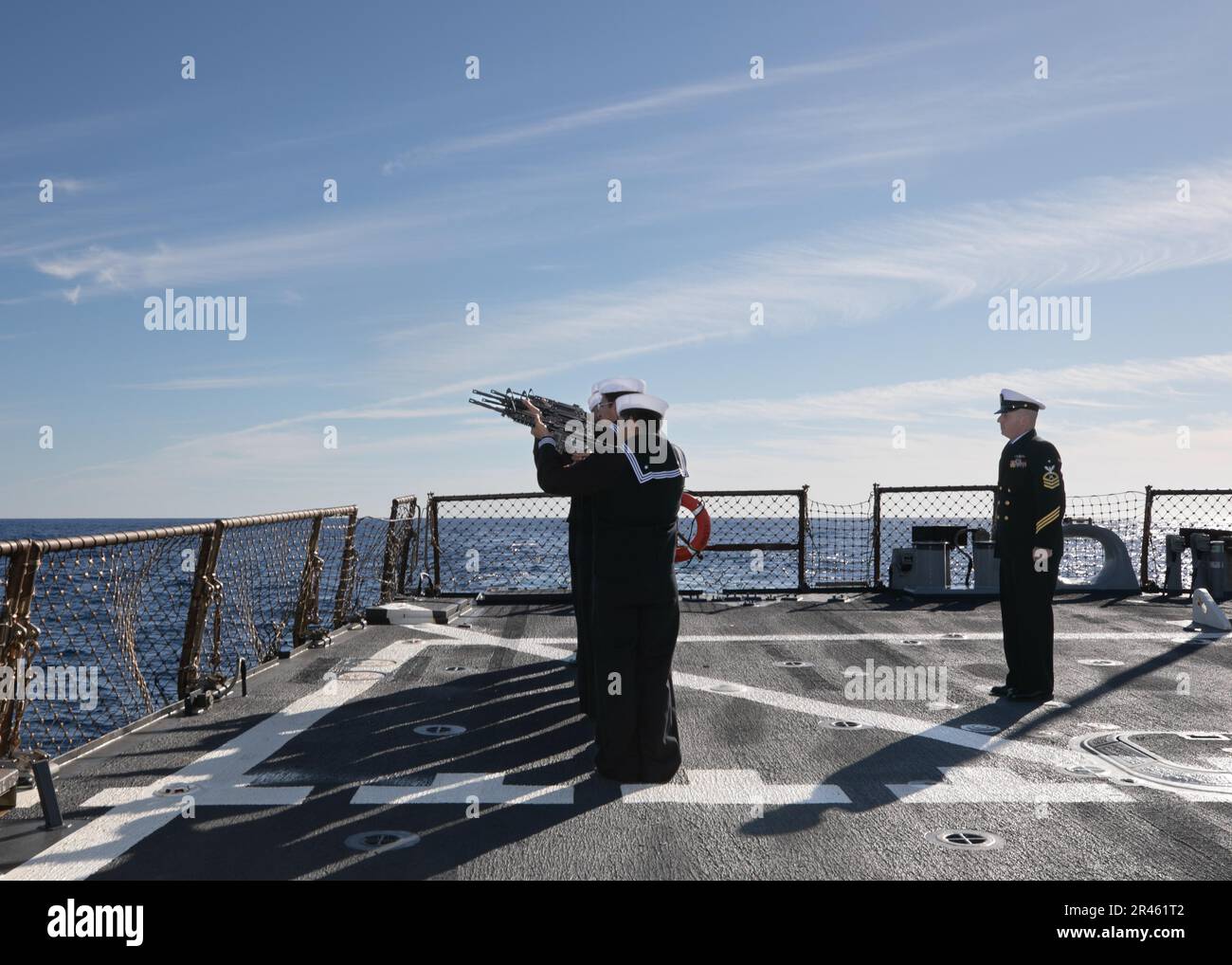 230321-N-DE439-1108 ATLANTIC OCEAN (March 21, 2023) The rifle team of ...