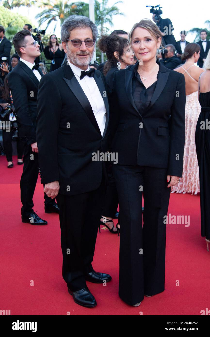 Cannes, France. 25th May, 2023. Daniela Lumbroso and her husband Eric ...