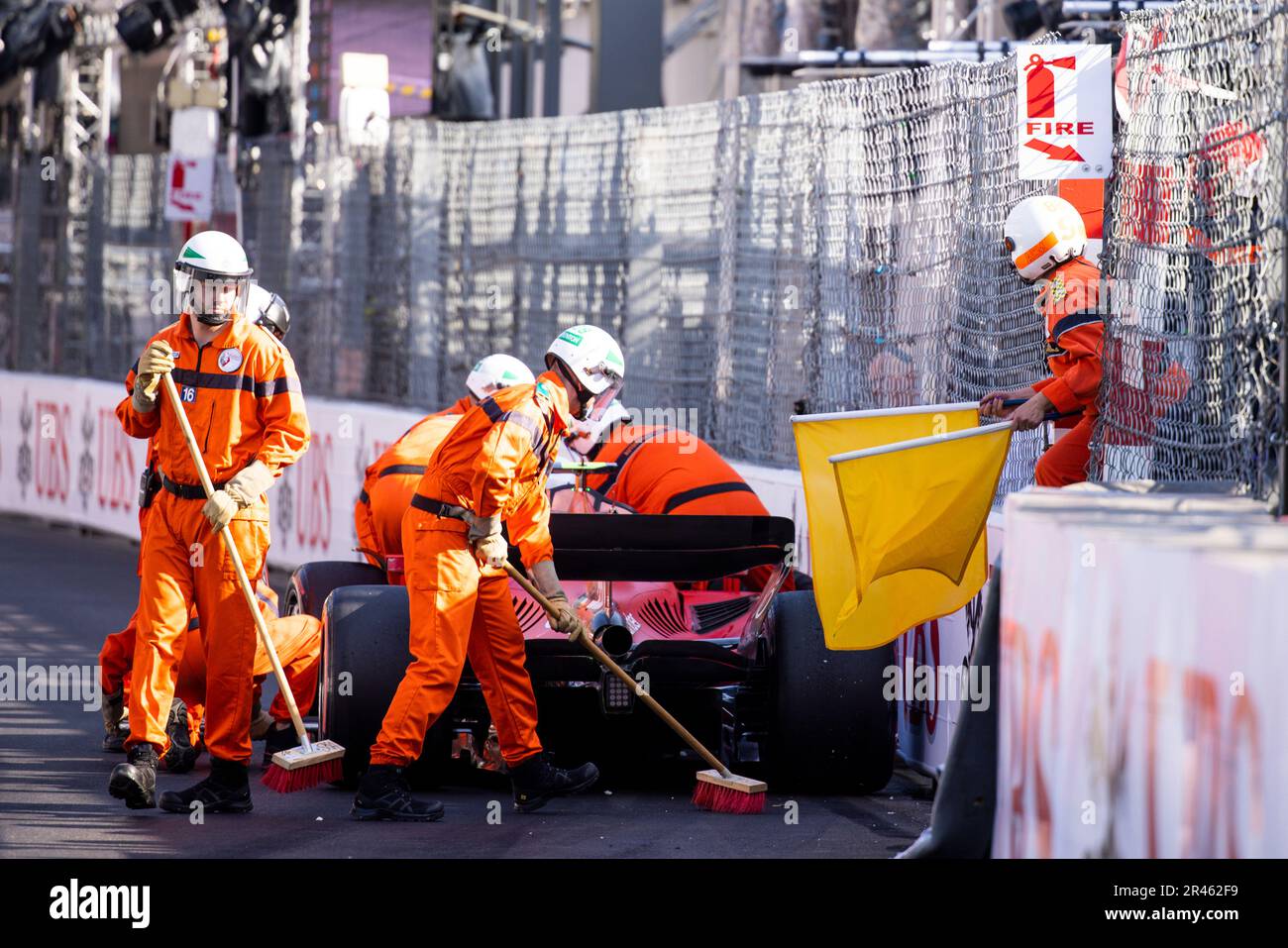 SAINZ Carlos (spa), Scuderia Ferrari SF-23, crash, accident at FP3 ...