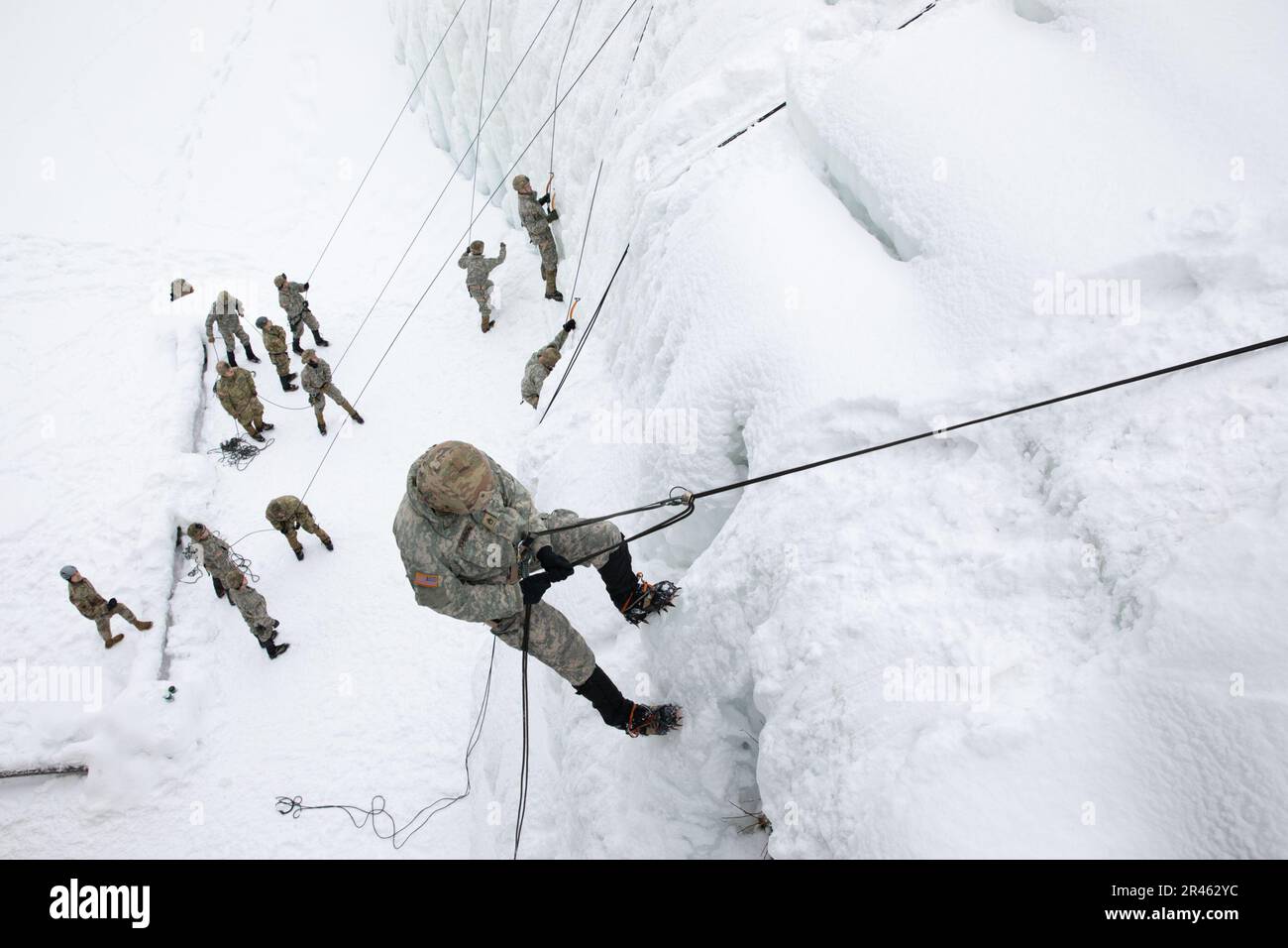 U.S. Army Staff Sgt Johnson rappels during sustainment training ...