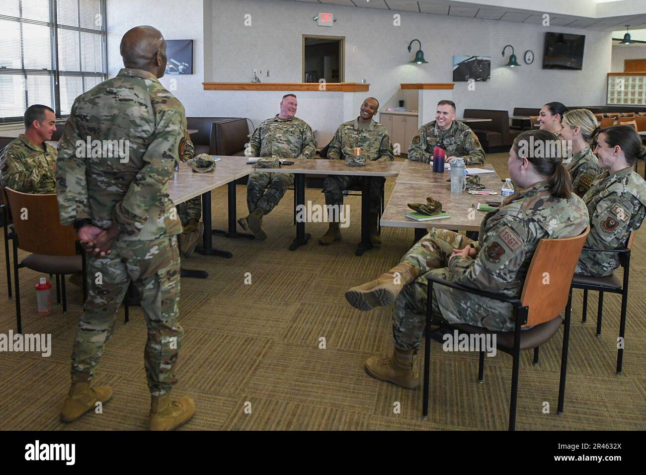 U.S. Air Force Chief Master Sgt. Aaron Dent, left, command first ...