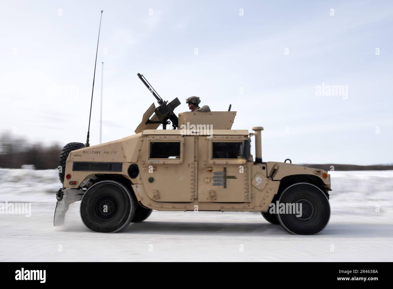 A Humvee carrying U.S. Army paratroopers with the 2nd Infantry Brigade ...