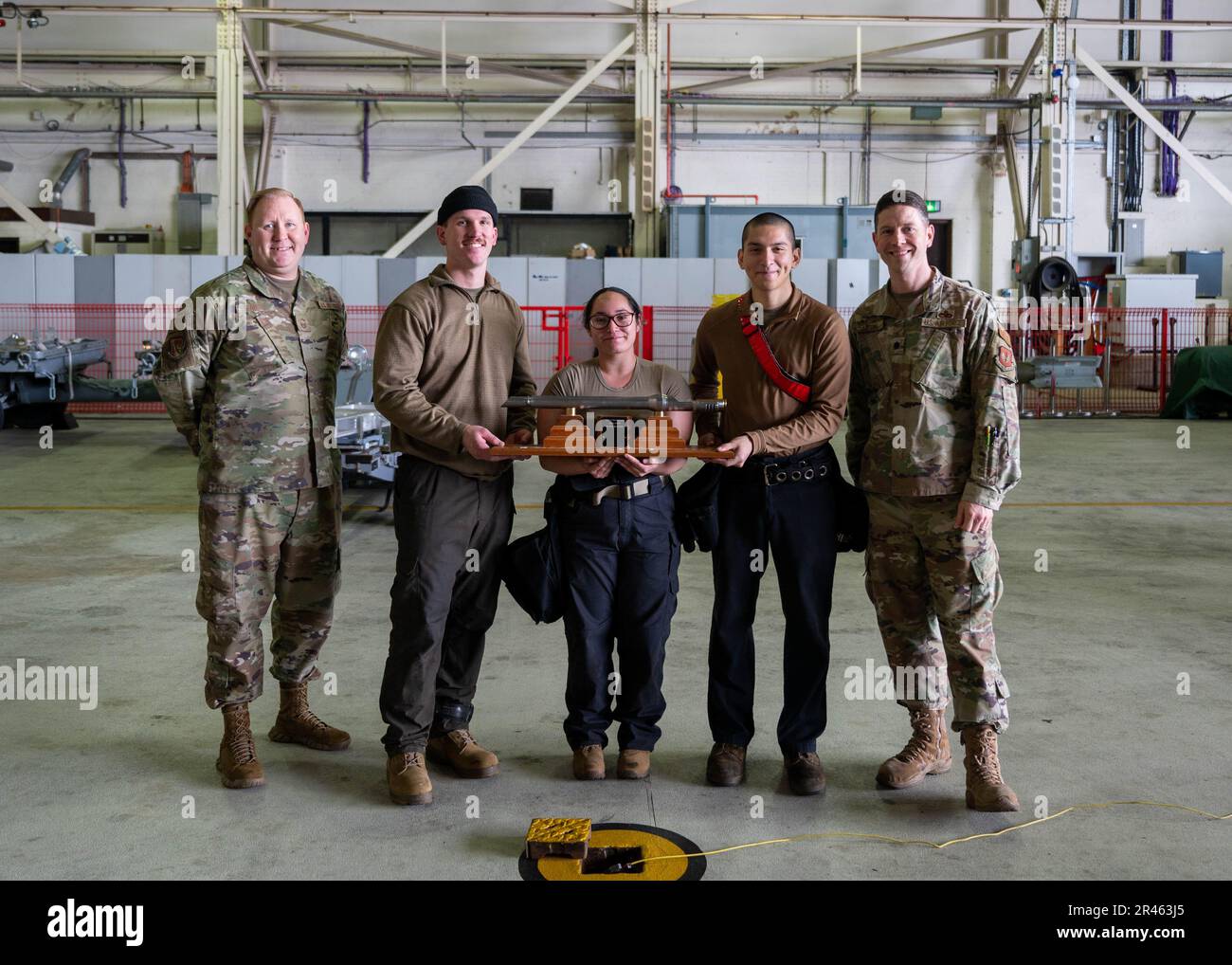 A U.S. Air Force weapons load crew assigned to the 494th Fighter ...