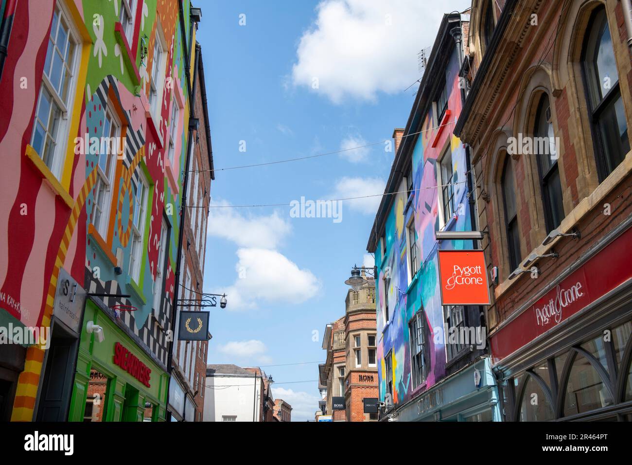 Murals on Bridlesmith Gate in Nottingham City, Nottinghamshire England ...