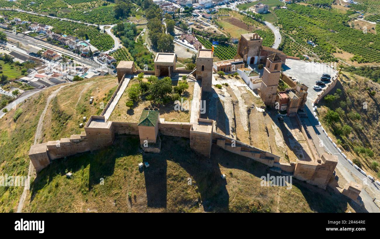 view of the Moorish castle of Alora in the province of Malaga ...