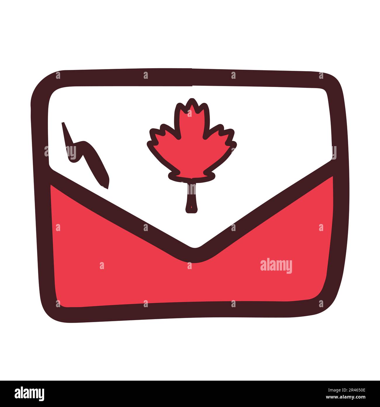 Postal Envelope With Wedge Leaf Canada Day Maple Leaf As A Symbol First Of July The