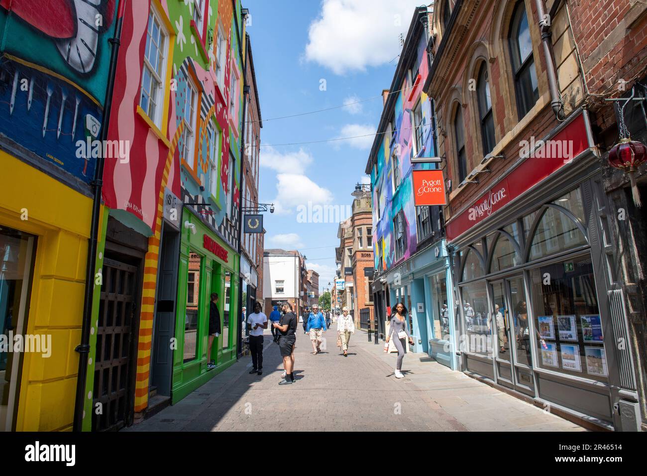 Murals on Bridlesmith Gate in Nottingham City, Nottinghamshire England ...